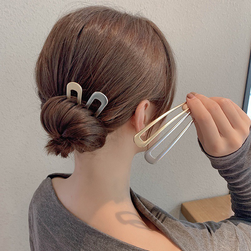 Grampo De Cabelo Em U Forma De Pérola Coreana-Vintage Elegant Styling ...