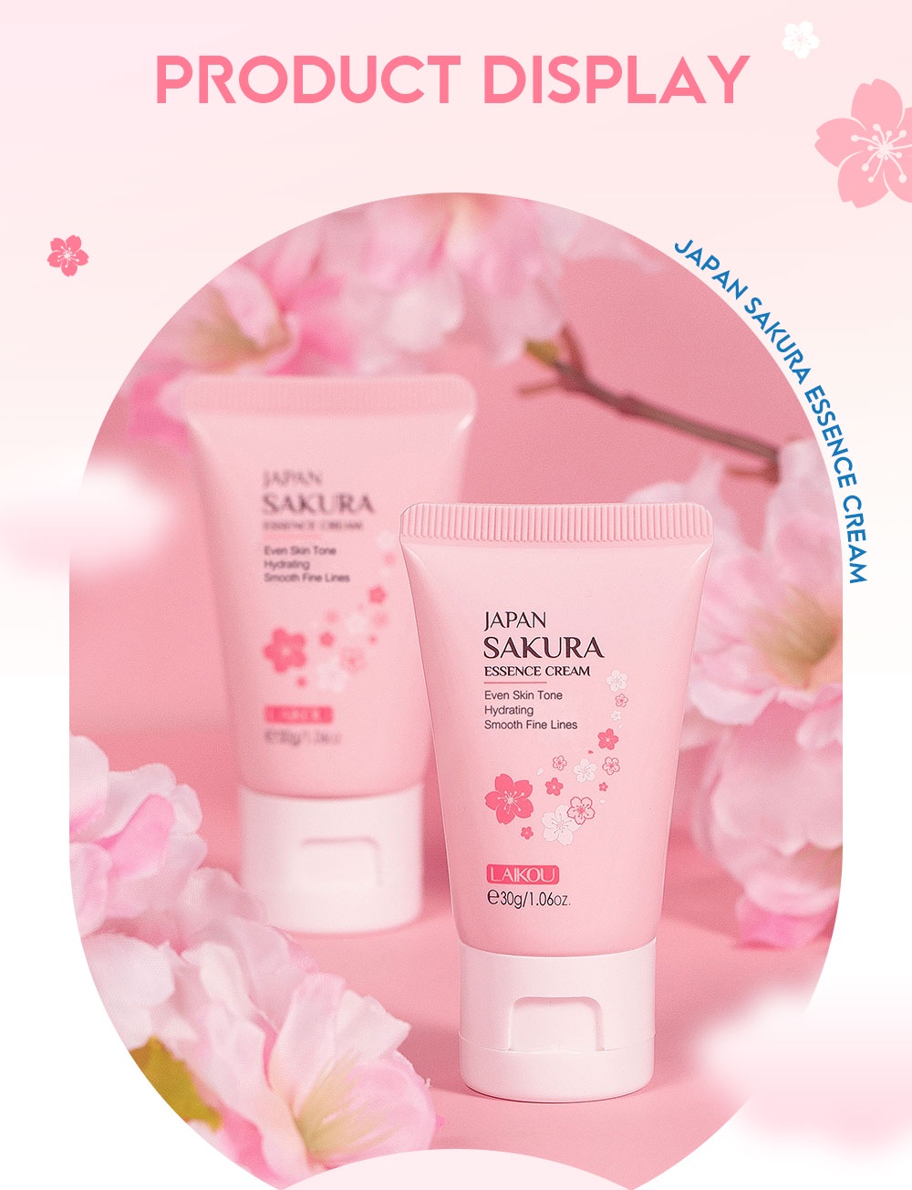 LAIKOU Japão Creme De Essência Sakura Hidratante Brilhante Para A Pele Reduzir Anti-Idade 30g ...