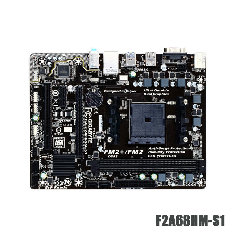 Placa-Mãe A68 De Mesa Para Gigabyte GA-F2A68HM-S1 DDR3 Soquete FM2 A68H ...
