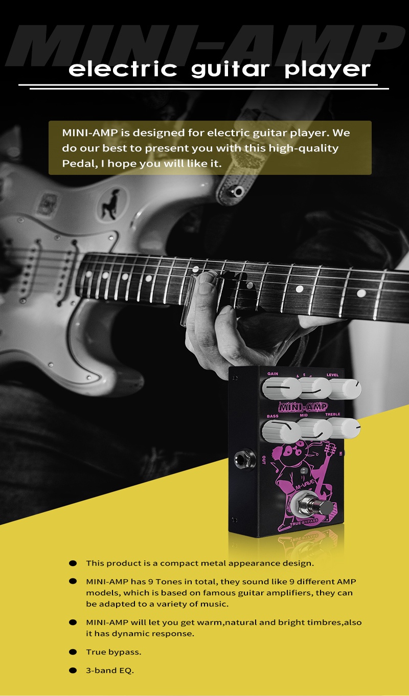 M-vave MINI-EFX Multic-Efeitos Pedal 4 Overdrive 4 De Distorção Impulso ...