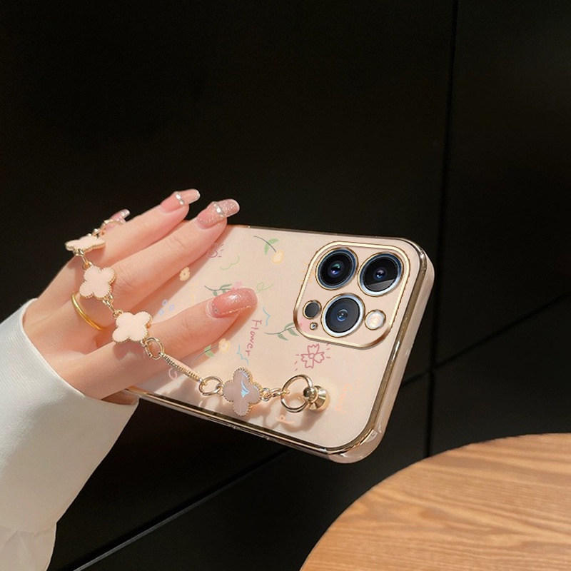 YBD Capa De Telefone Galvanizada Com Flores De Tela Cheia Para Redmi ...