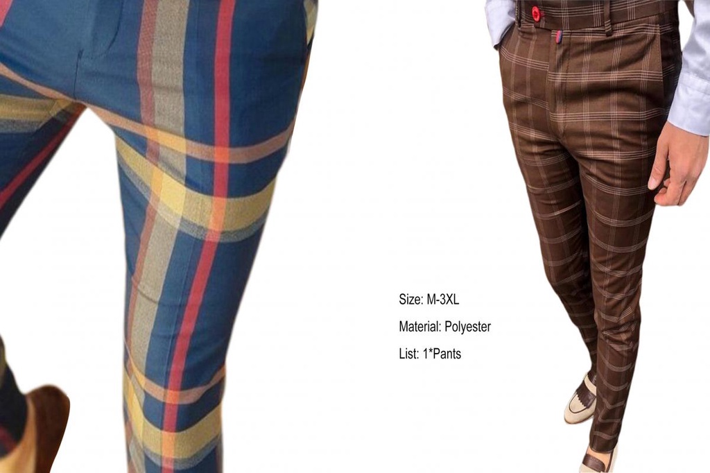 Calça Masculina CZ Xadrez Slim Fit Formal Confortável De Primavera Para ...