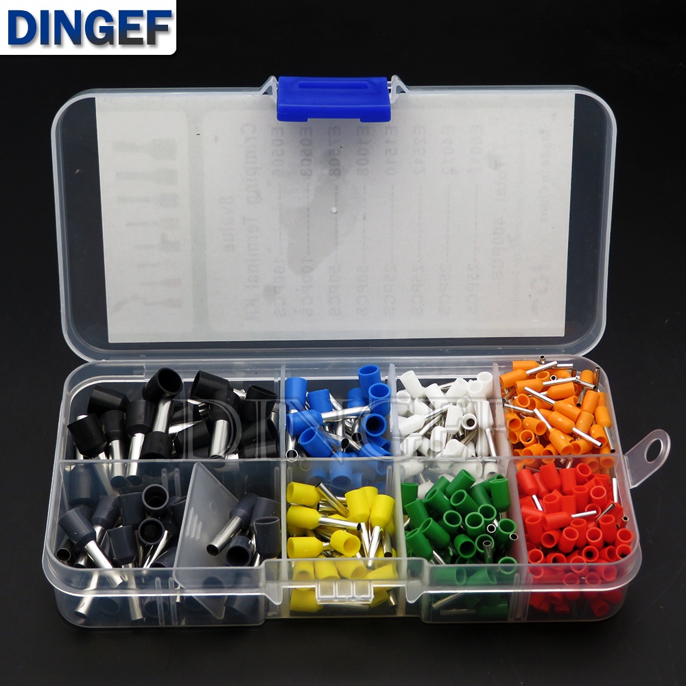 400 Pcs E0506-E6012 Agulha Estilo Nariz De Cobre Isolado Terminais De Fio Prensados A Frio Em 8 ...