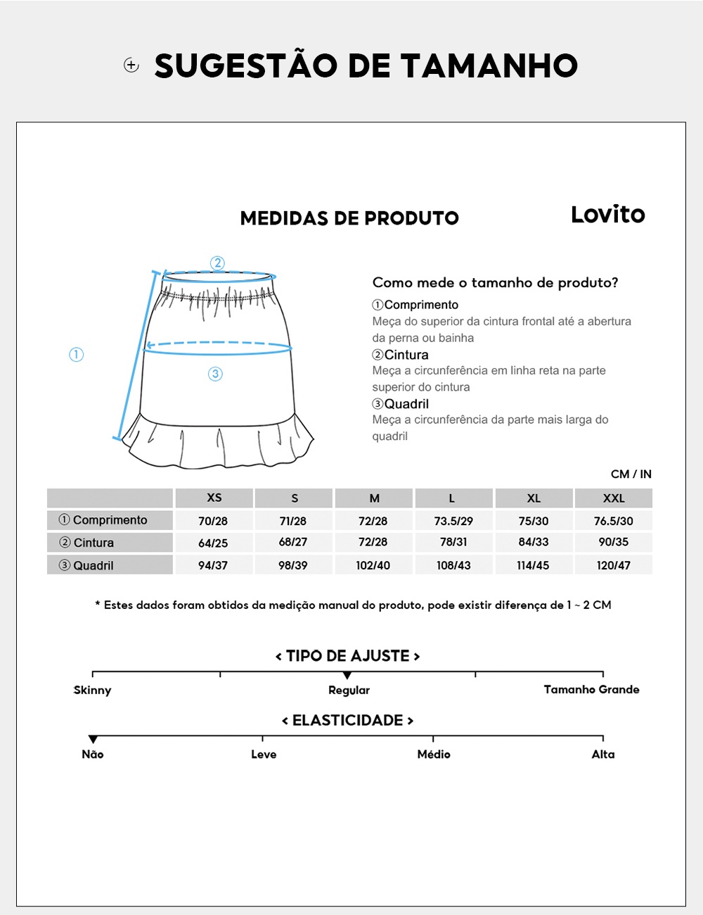 Lovito Casual Lisa Saia Feminina com Fenda, Bolso e Botão L62ED090 ...