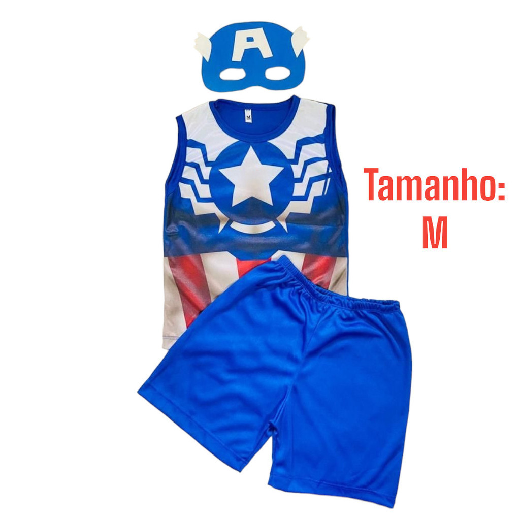 Roupa Capitao American Infantil Fantasia Carnaval Aniversário | Shopee ...