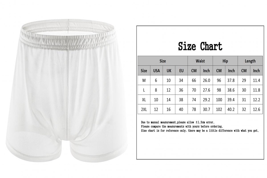 Soutong Cueca Boxer Masculina Transparente , Cor Sólida , Fio De Malha ...