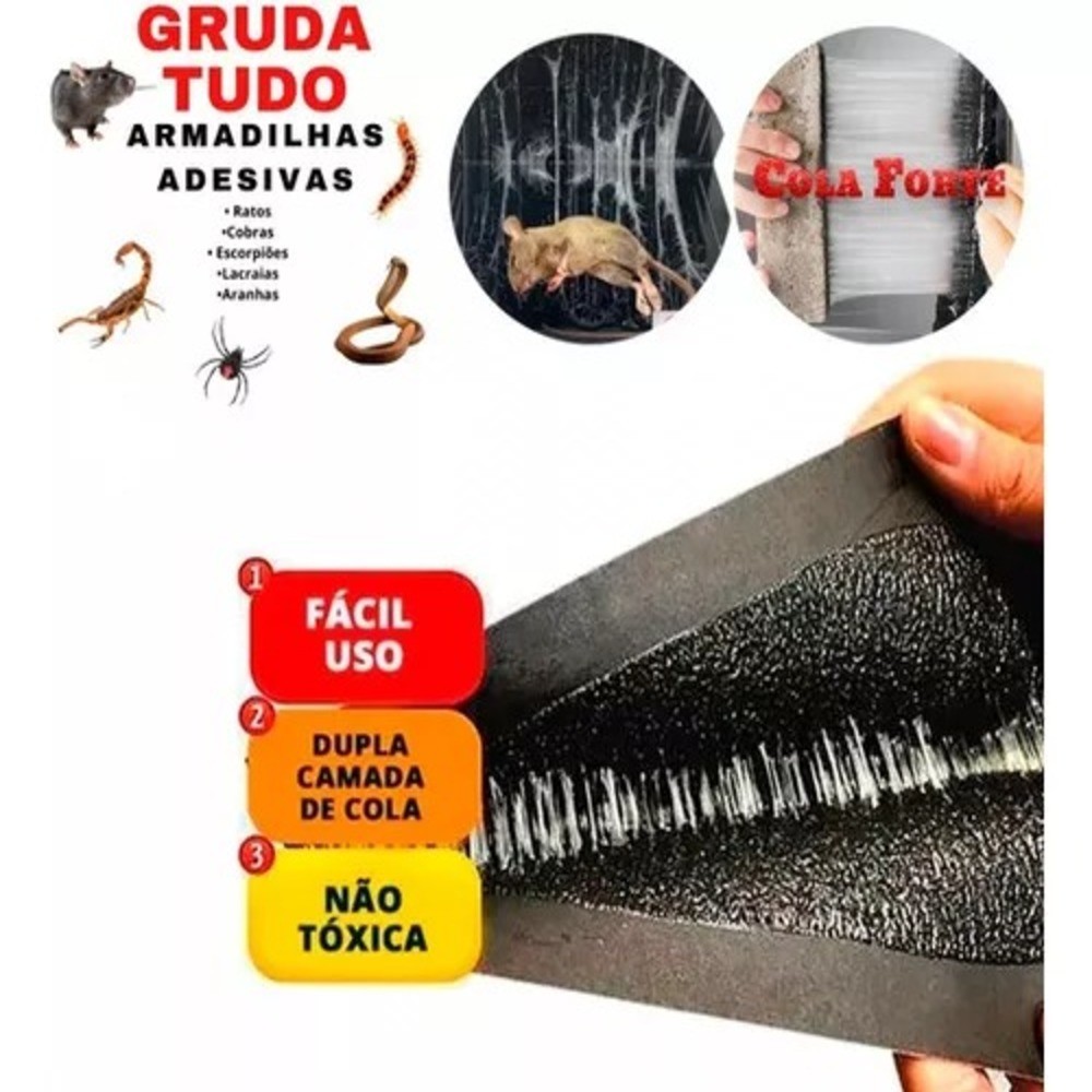 Ratoeira Adesiva Cola Pega Rato 10 Und Super Cola Pega Tudo | Shopee Brasil