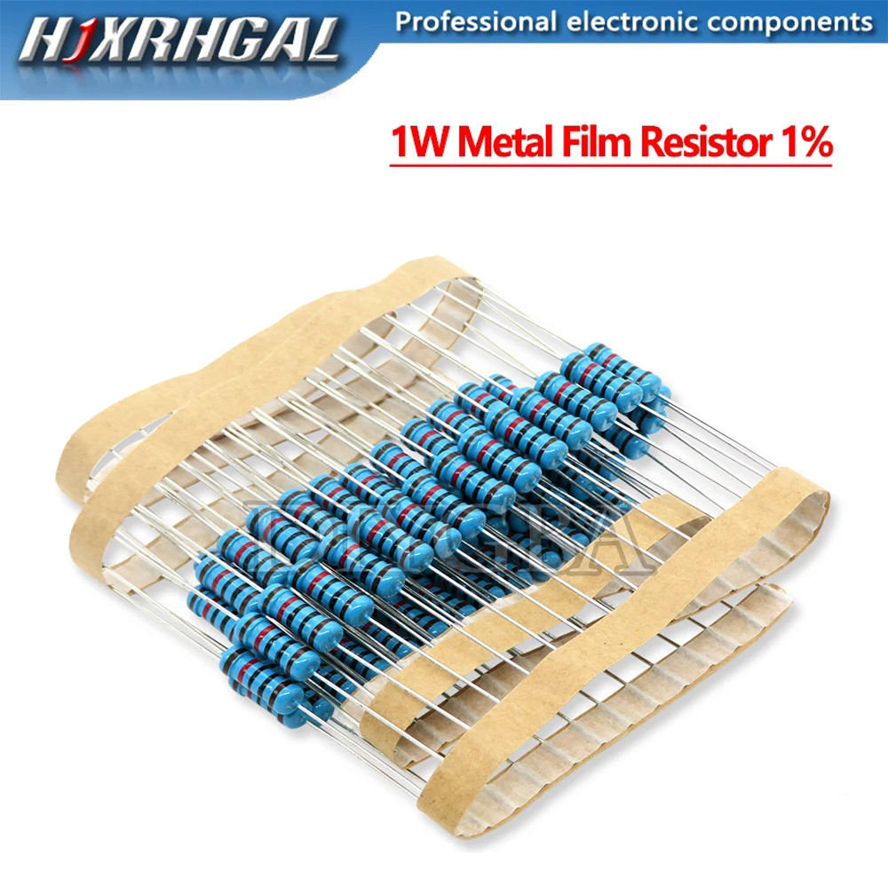 20pçs 1W Resistor De Filme De Metal 1 % 20R-2,4k 20R 27R 43R 68R 82R ...