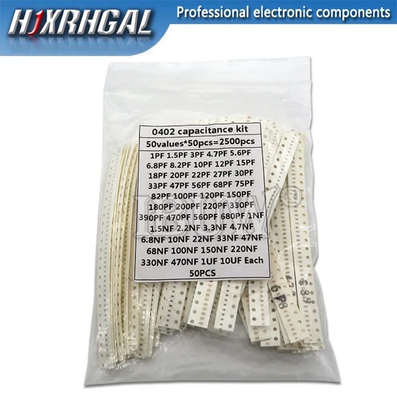 50 Tipos * 50pcs_2500pcs 0402 0306 0805 kit capacitor SMD Componentes ...
