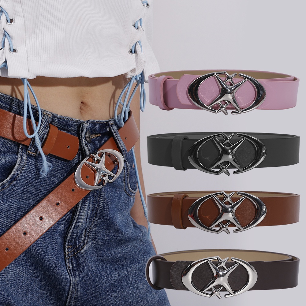 Unisex Vintage Punk Pu Cintura De Couro/Y2K Cross Moon Star Cinto ...