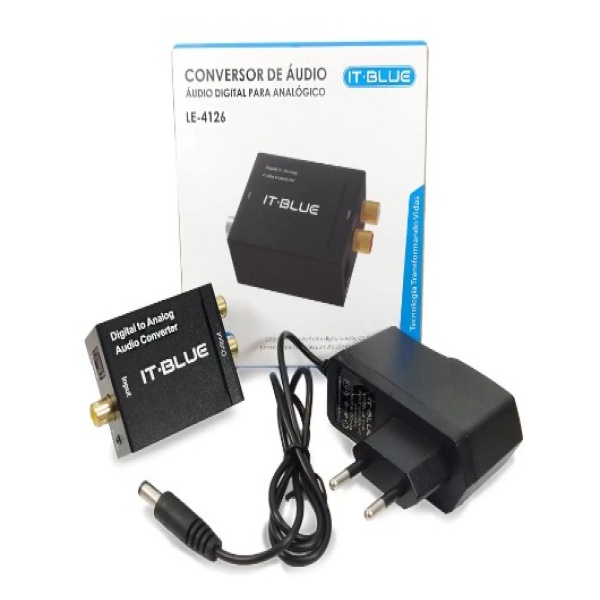 Conversor adaptador de Áudio Ótico Fibra Coaxial P/ RCA Analógico para ...