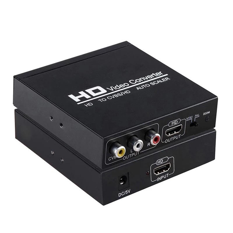 Alta Qualidade HD To CVBS AV Hdmi Compatível AUTO SCALER NTSC PAL Conversor De Vídeo Para VHS ...