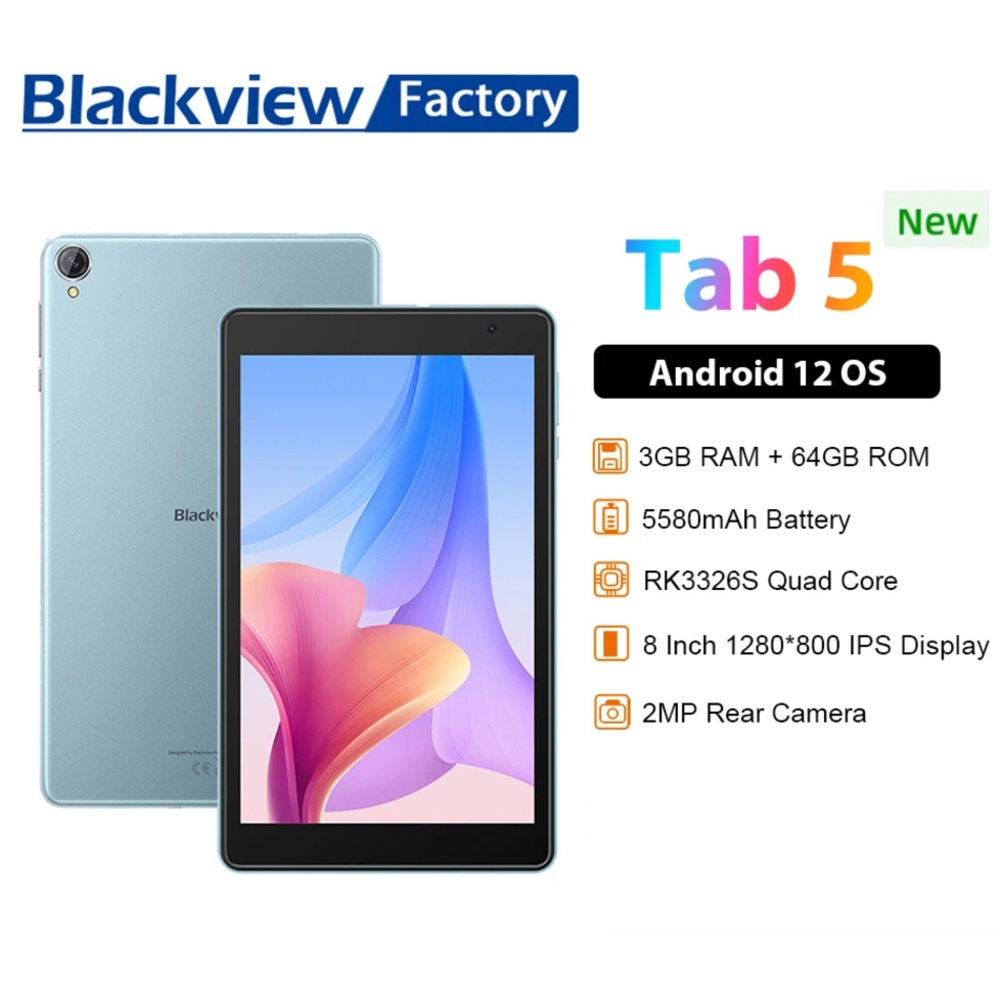Blackview Tab 5 Tablet 3GB RAM 64GB ROM Android 12 Tabletes 8 Polegadas ...