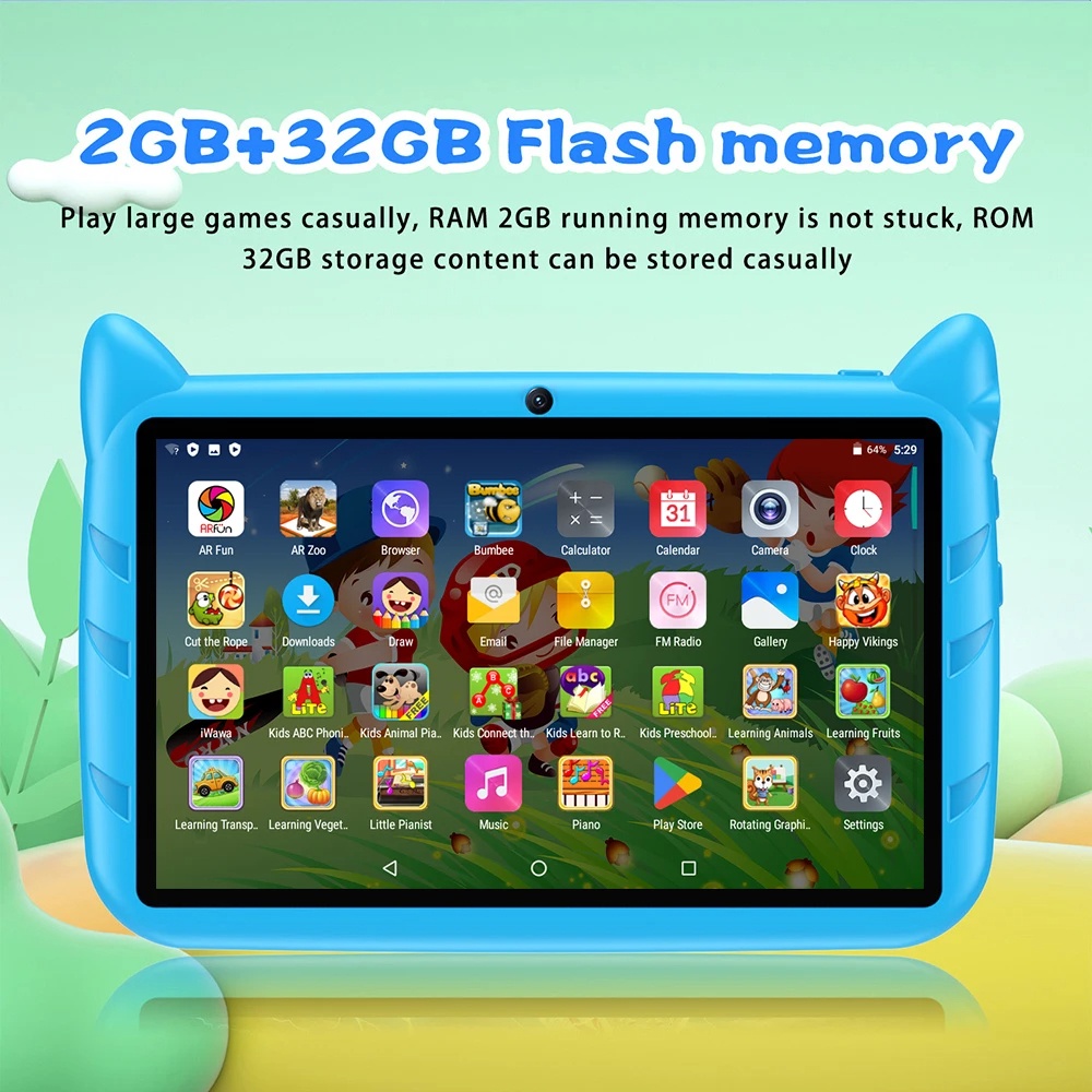 Novo Tablet Infantil 5G WiFi 7 Polegadas Pc Presente Crianças ...