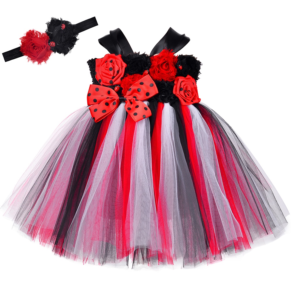 Flores Pontos Ladybird Tutu Vestido De Bebê Menina 1 Ano Festa De ...