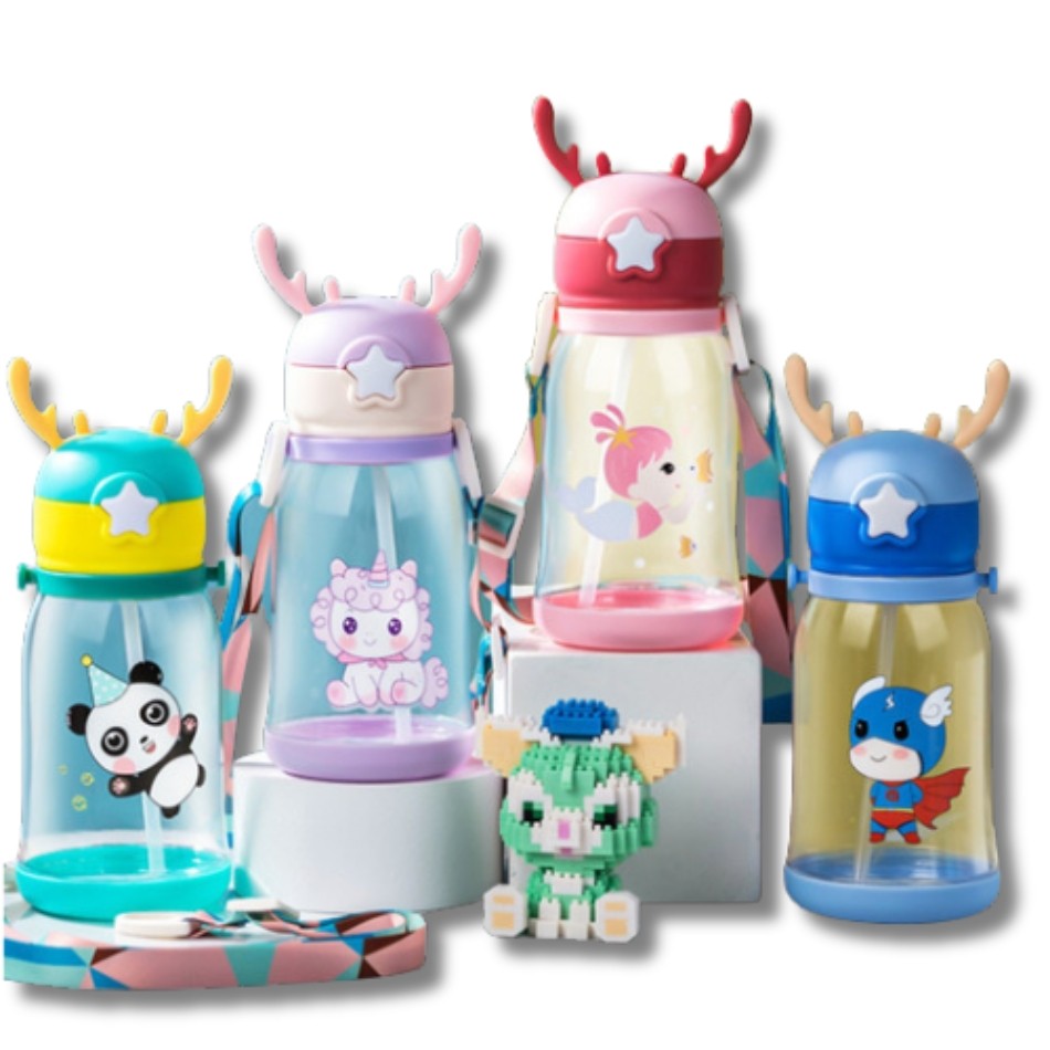 Garrafa Infantil Portátil com Desenho e Alça- (Normal)-Verde | Shopee ...