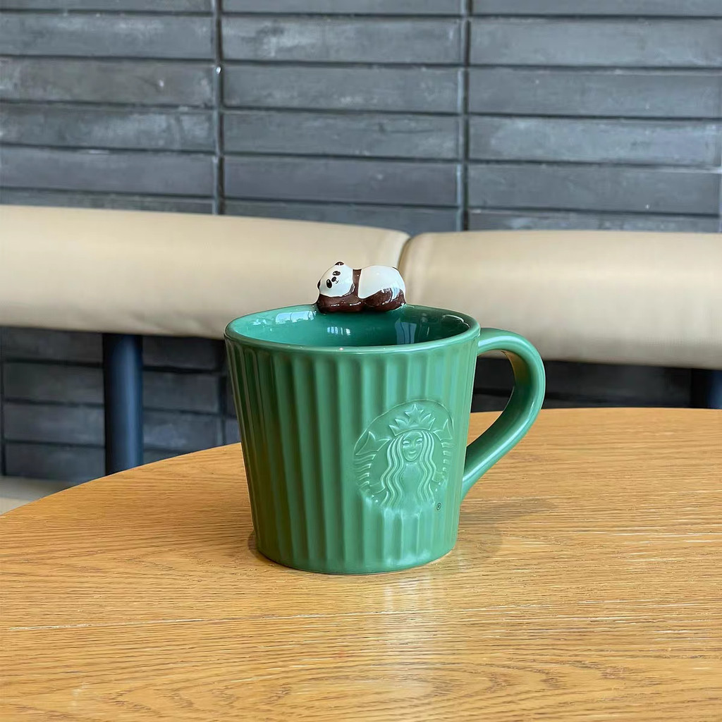 Starbucks Cup Travel Panda Series Copo De Água De Cerâmica Verde Caneca ...