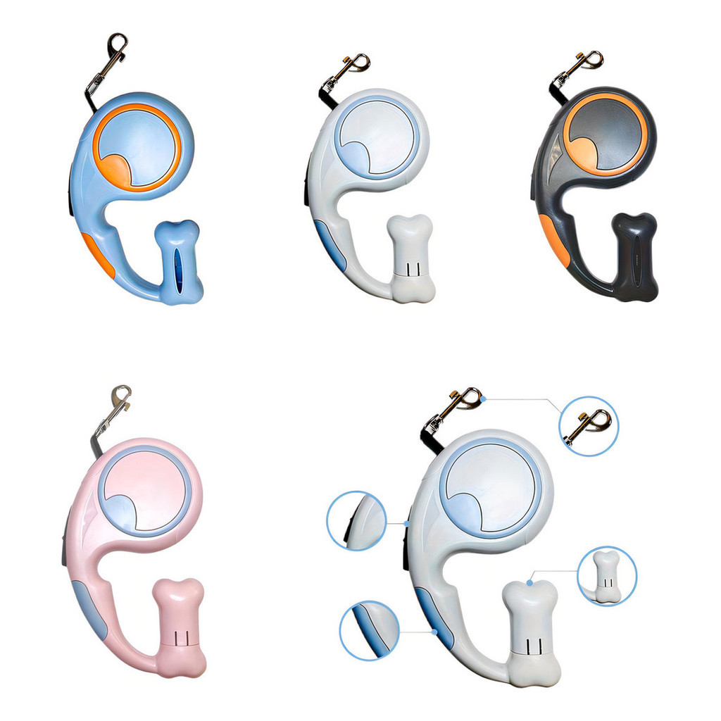 Coleira Guia Retrátil Pet Cachorro E Gato 5 Metros Cata Caca Cor AZUL ...