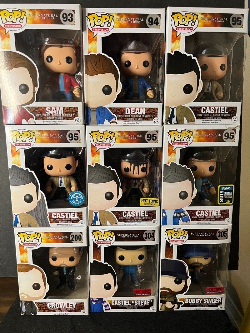 Funko Pop Supernatural: Castiel Dean Sam Crowley Bobby Singer Charlie ...