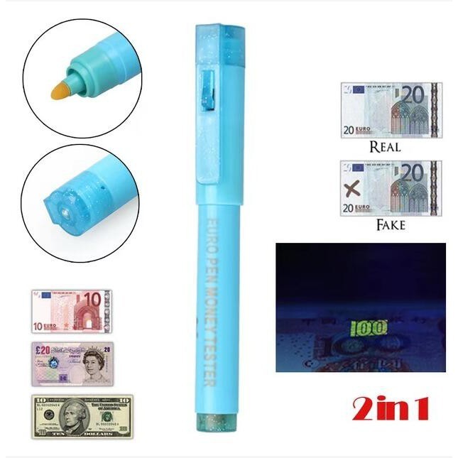 Caneta Detecta Notas Falsas x Verdadeiras Ultra Violeta | Shopee Brasil