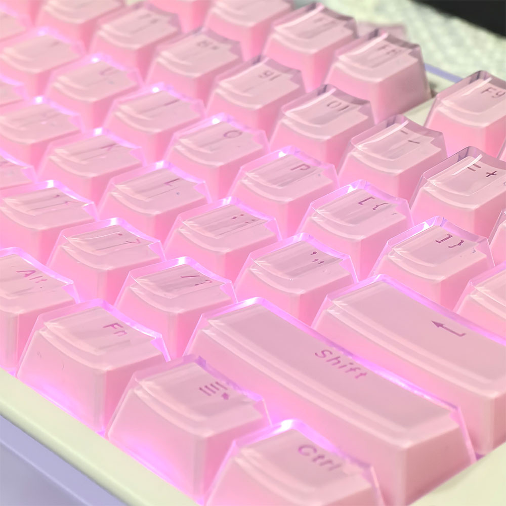 Rosa Jello Keycap Perfil OEM 104 Teclas PC Double Shot Light ...
