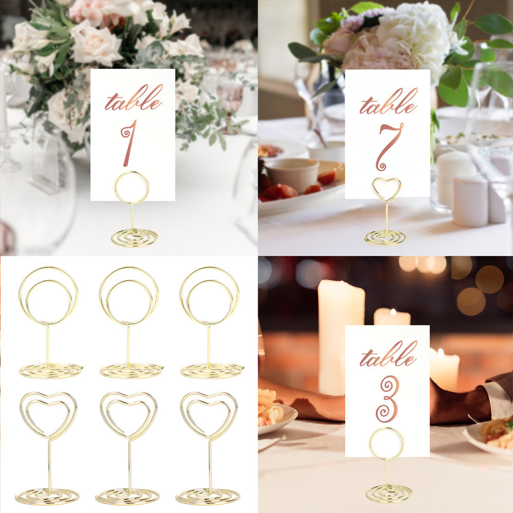10Pcs Porta-Cartões Metal Place Photo Clip Stands Mesa De Casamento ...