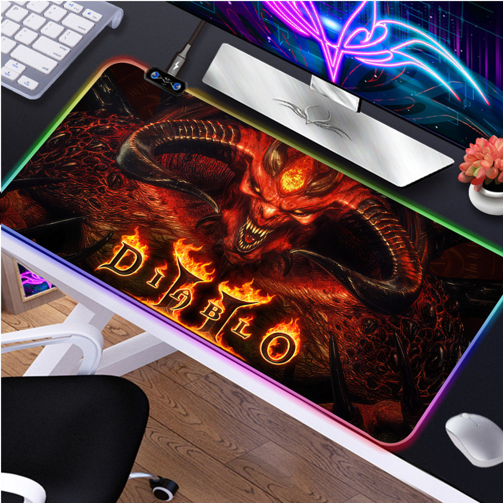 Tapete De Rato RGB Diablo 2 Mouse Pad Para Jogos Computador Grande ...