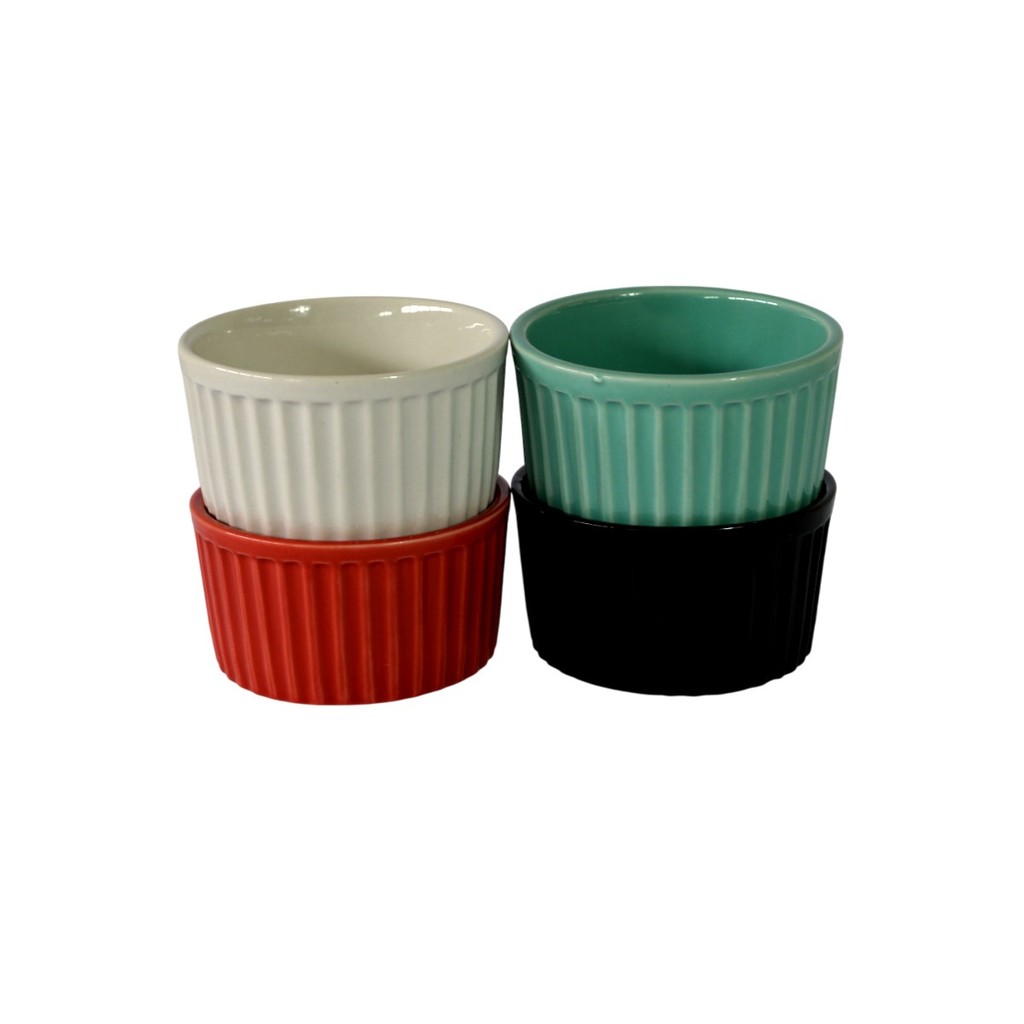 Kit com 4 Ramekins de Porcelana Coloridos 210ml - Para Sobremesas e ...