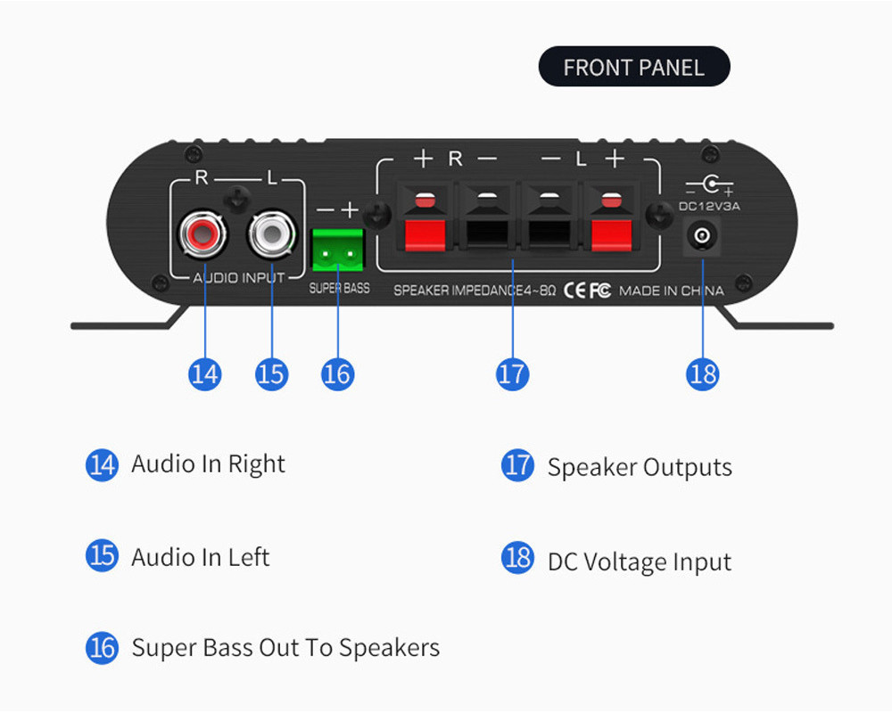 Versão Atualizada Mini Amplificador De Carro Áudio Alta Fidelidade Som ...