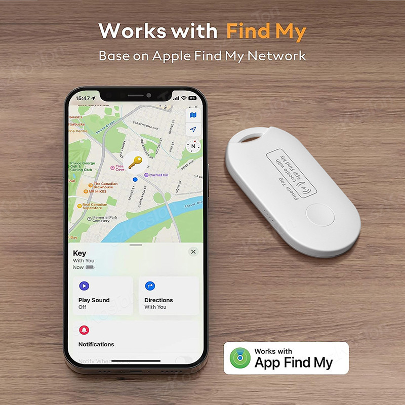 Mini Rastreador GPS para Apple Find My APP Smart Tag Tracking Device Bluetooth para Bolsas e ...