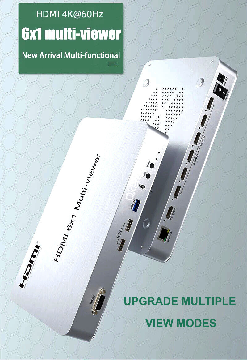 4K 1080P 6x1 HDMI Multiviewer 4x1 Quad Screen Multi-Visualizador ...