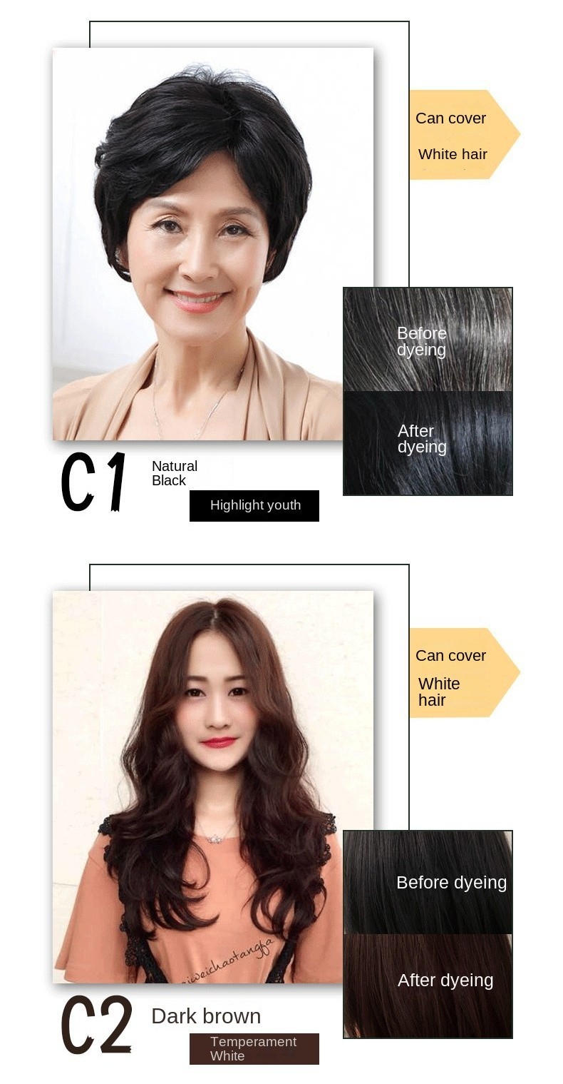 Mido One Black Hair Dye Shampoo Tintura de Cabelo Sem Enxágüe Shampoo ...