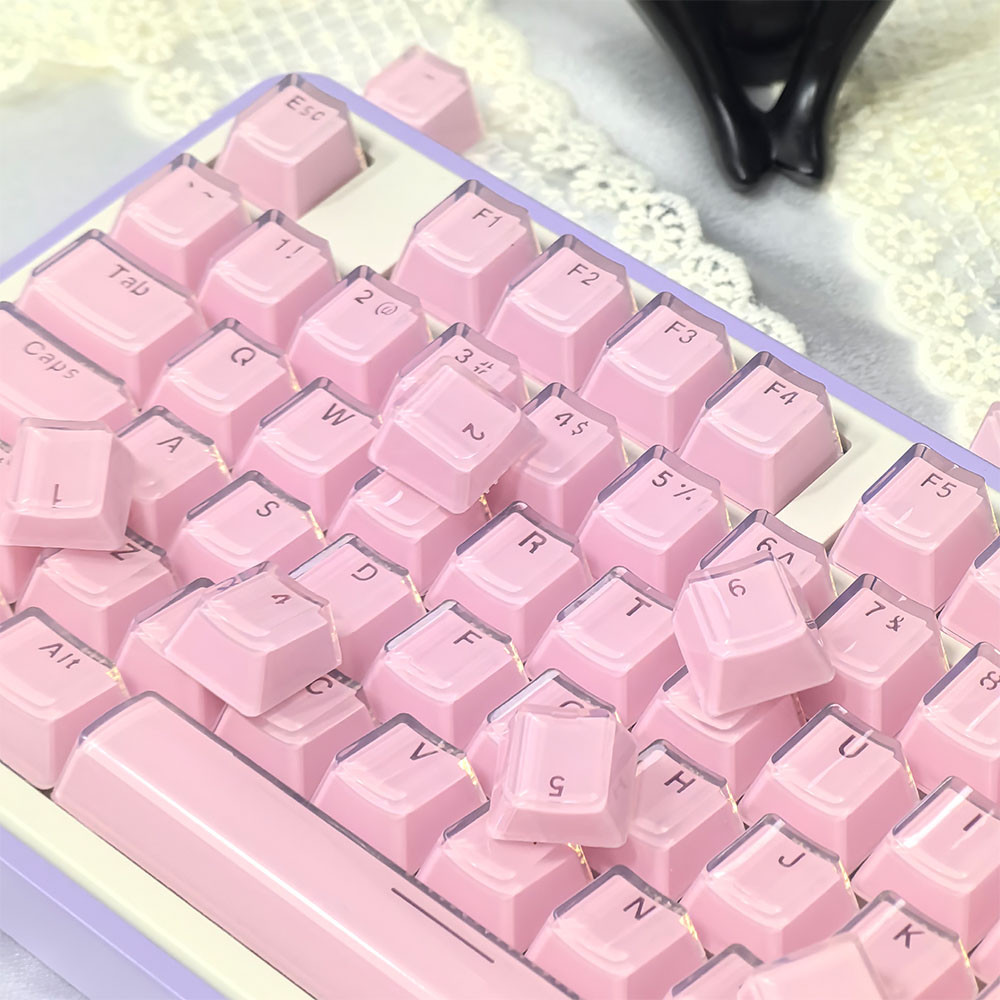 Rosa Jello Keycap Perfil OEM 104 Teclas PC Double Shot Light ...