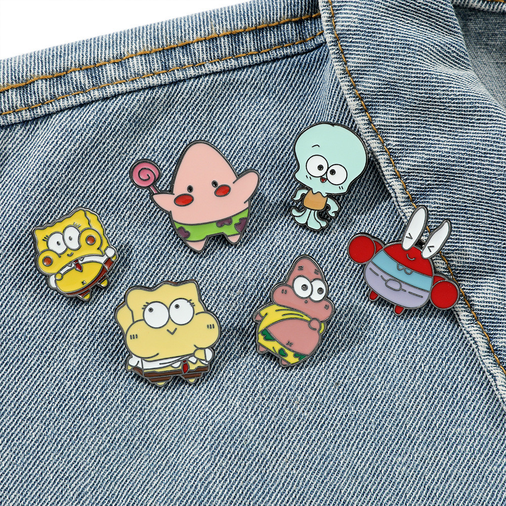 Broches Bonitos Cartoon SpongeBob SquarePants Series Alloy Material ...