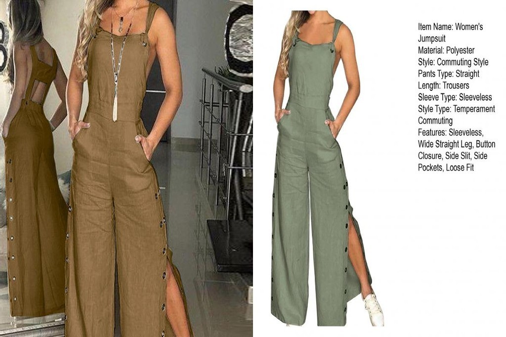 1 Pc The jumpsuit is made of high-quality soft polyester fabric which ...
