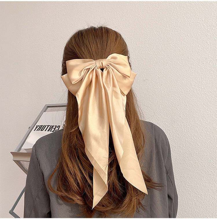Elegante Clip De Cabelo Big Bow Ribbon Fashion Simples Sólido Satin ...