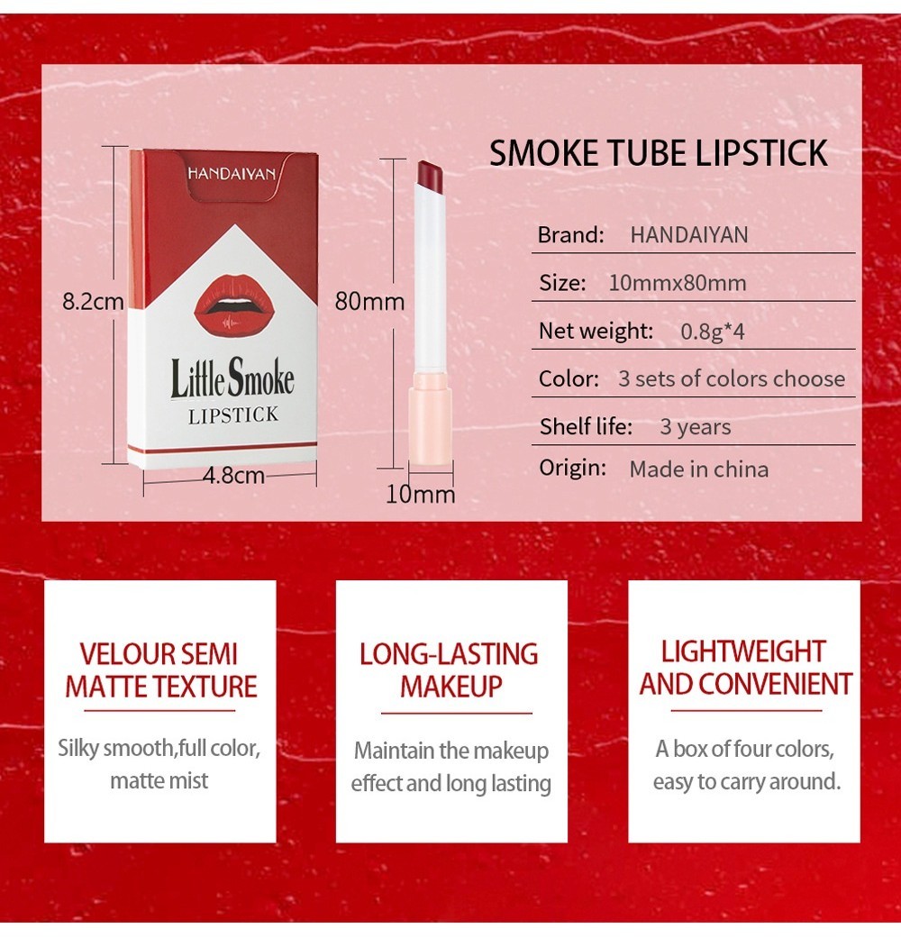 Conjunto De Batom HANDAIYAN De Veludo Mate À Prova D'água Pacote De 4 ...