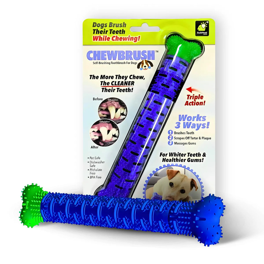 Mordedor Osso Removedor De Tártaros De Dentes Pets Chewbrush | Shopee ...
