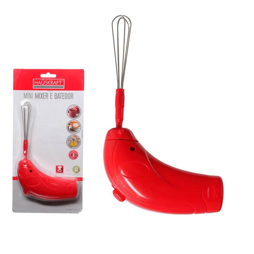 Mini Mixer E Batedor Hauskraft Cor: Vermelho | Shopee Brasil