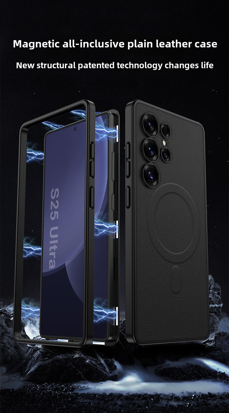 Galvanoplastia Galaxy S25 S24 Ultra Para Samsung Couro Pacote Com Tudo Incluído Capa Protetora ...