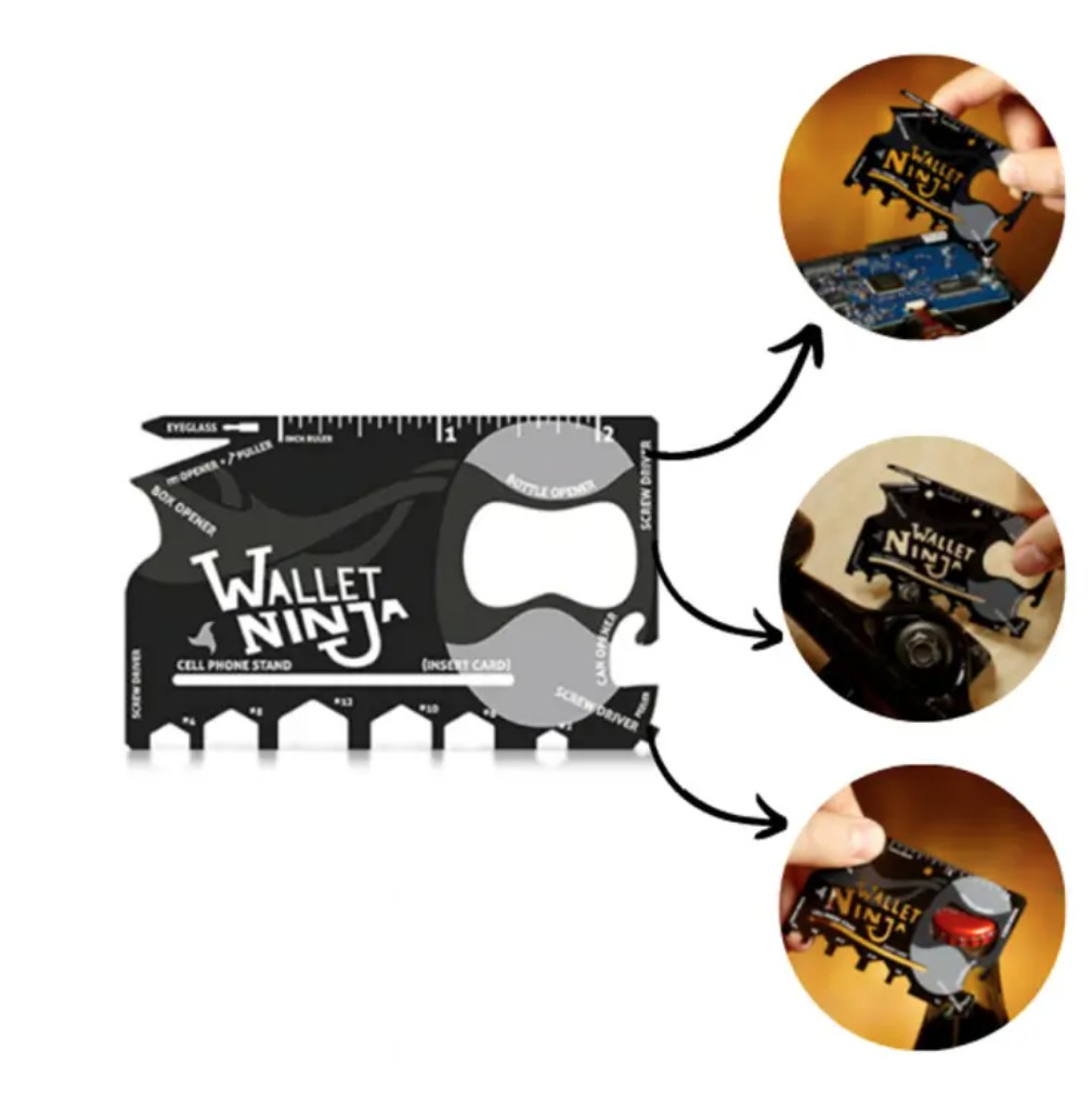 Wallet Ninja Cartão Multifuncional 18 Ferramentas em 1 | Shopee Brasil