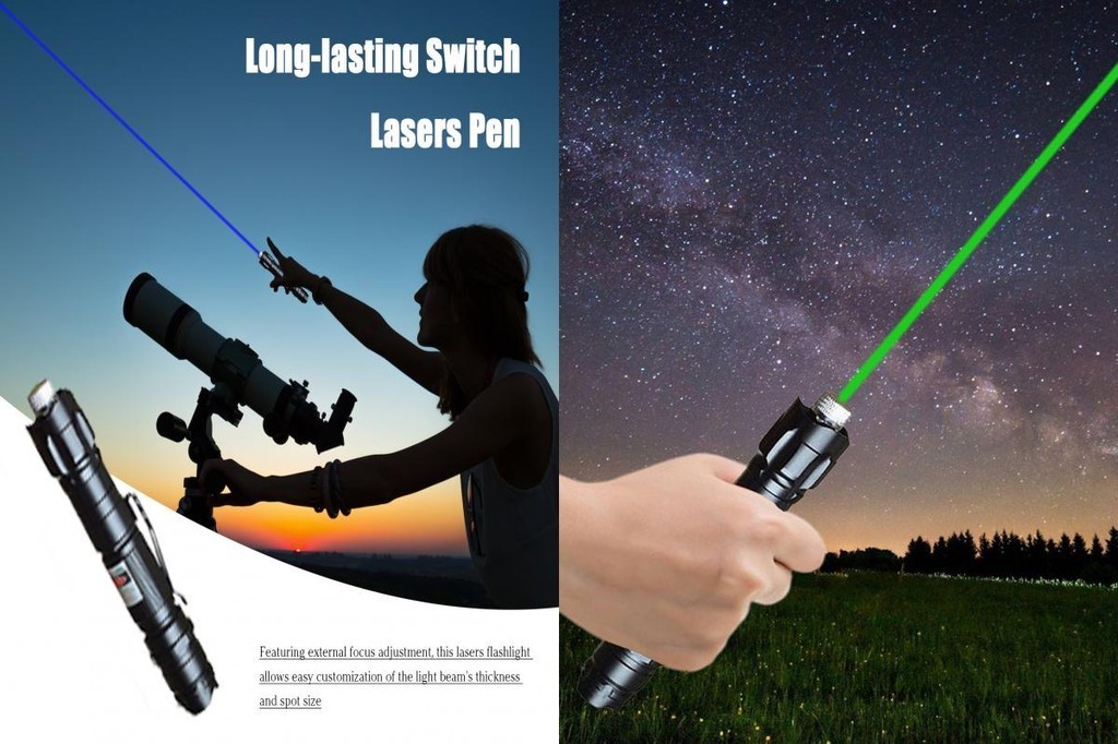 Focused single intense green lasers spot beam without star cap This ...