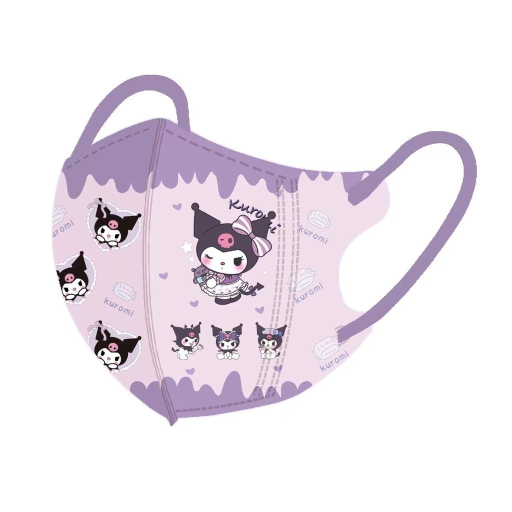 10 Pcs Sanrio 3D Kid Mask Máscara Kuromi Melody Cinnamoroll Protetora ...