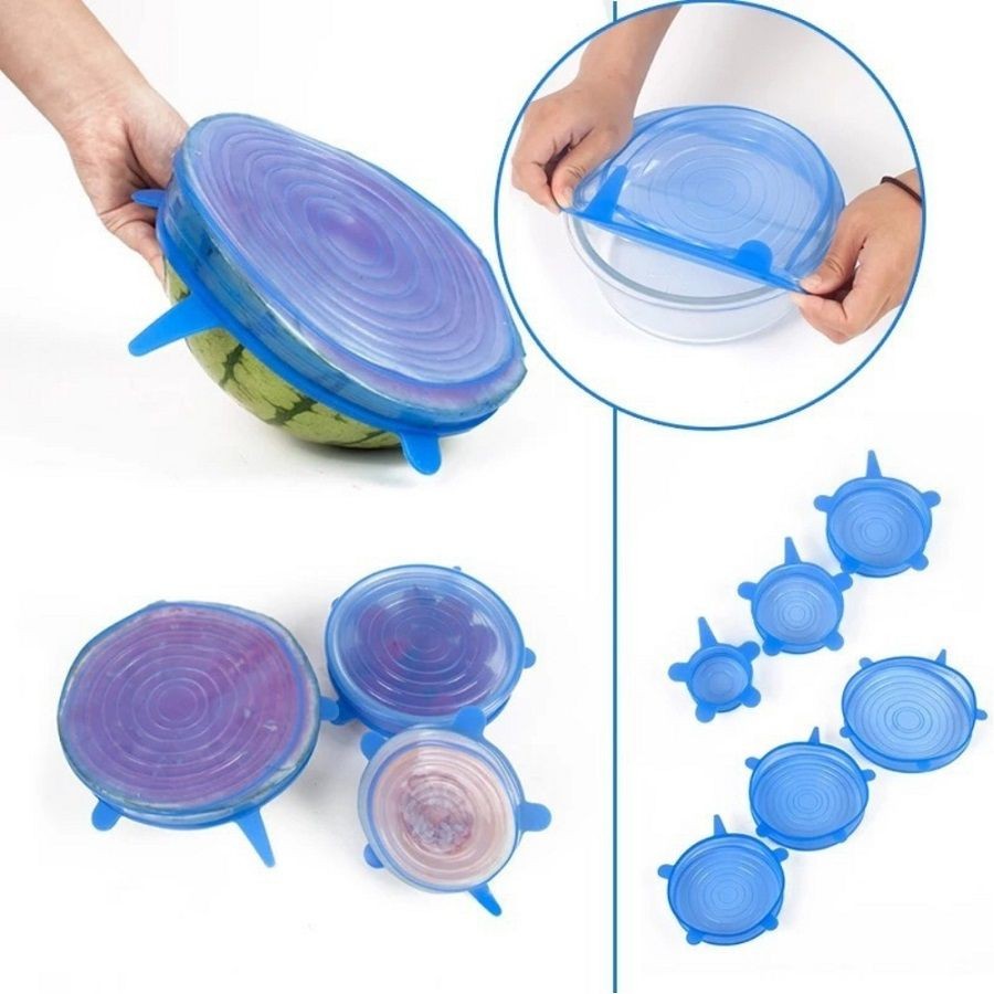 Kit 6 Super Tampas Potes Universal Stresh Silicone Premium - UD ...