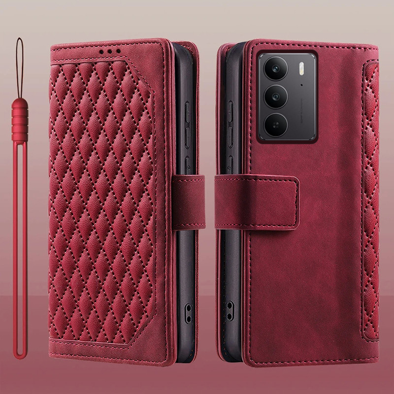 Para OPPO Realme C75 4G Flip Couro Titular Do Cartão Livro Carteira ...