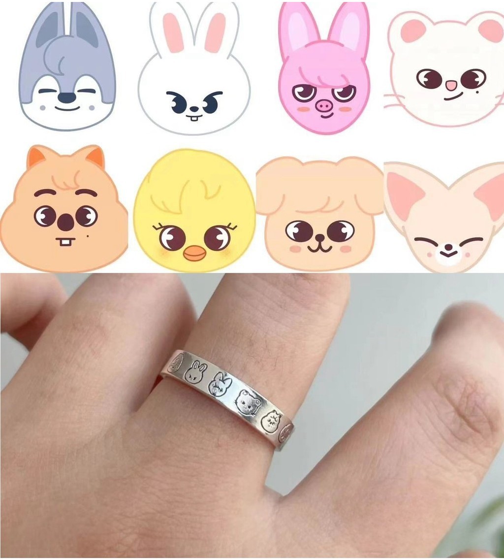 Kpop Idol Stray Kids Rings Skz Alloy Anéis Abertos Ajustáveis ...