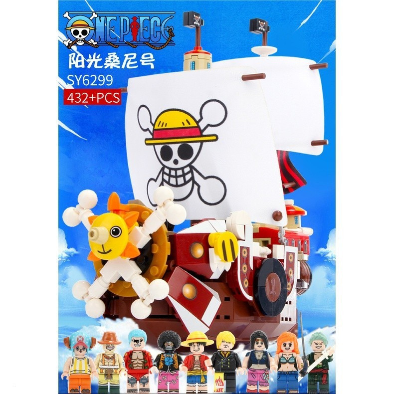432 Peças Blocos De Construção Navio Pirata One Piece Luffy/Nami/Sanji ...