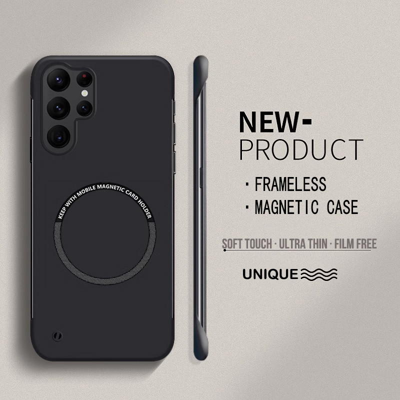 Ultra Fino Duro PC Magnético Sem Moldura Caso De Telefone Para Samsung Galaxy S25 S24 S23 S22 ...