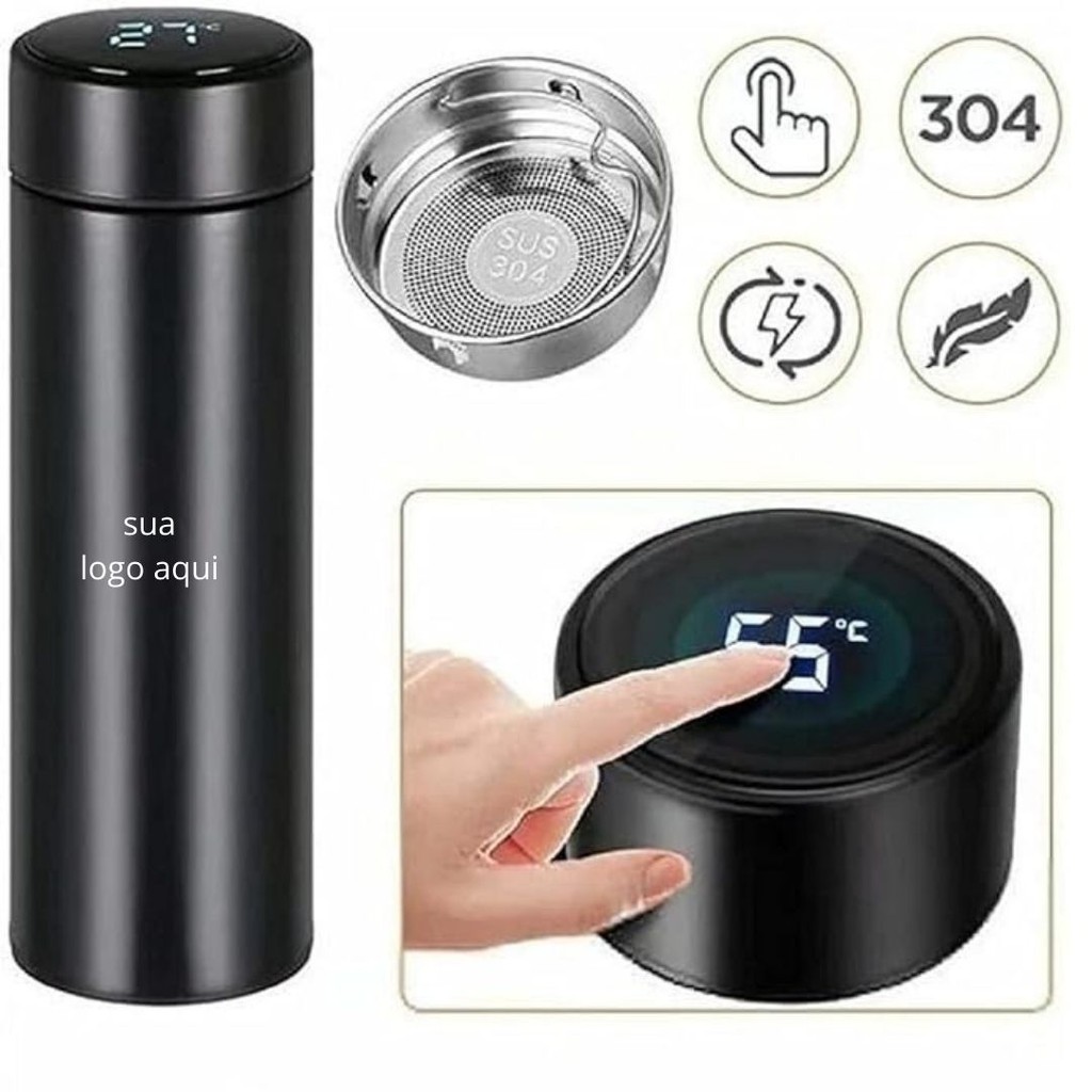 Garrafa Térmica Display LED PERSONALIZADA | Shopee Brasil
