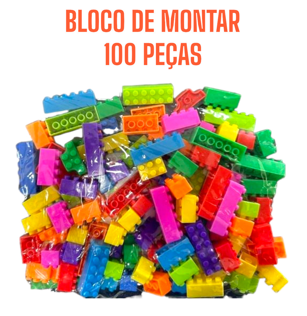 Brinquedo Blocos De Montar 100 Peças Educativo Multi Idéias Criativo ...